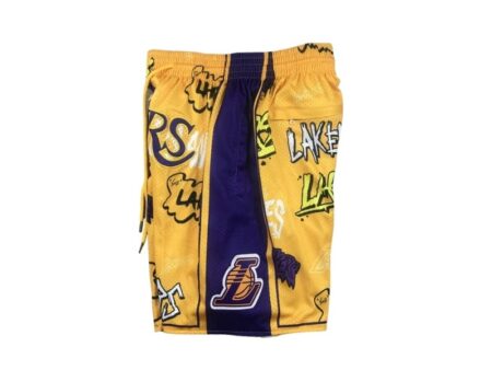 Los Angeles Lakers Slap Sticker Swingman Shorts - Basketball Shorts Store